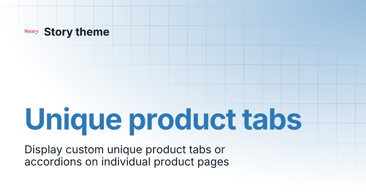 Unique product tabs | Story v2 | Story theme