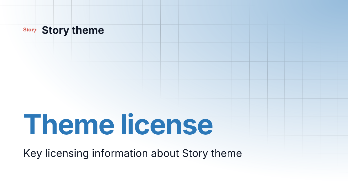Theme license | Story theme